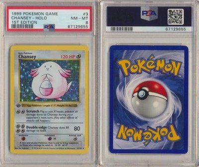 Chansey - 3/102 - PSA 8 NM-MT - Holo 1st Edition (Base Set) 9655 ...
