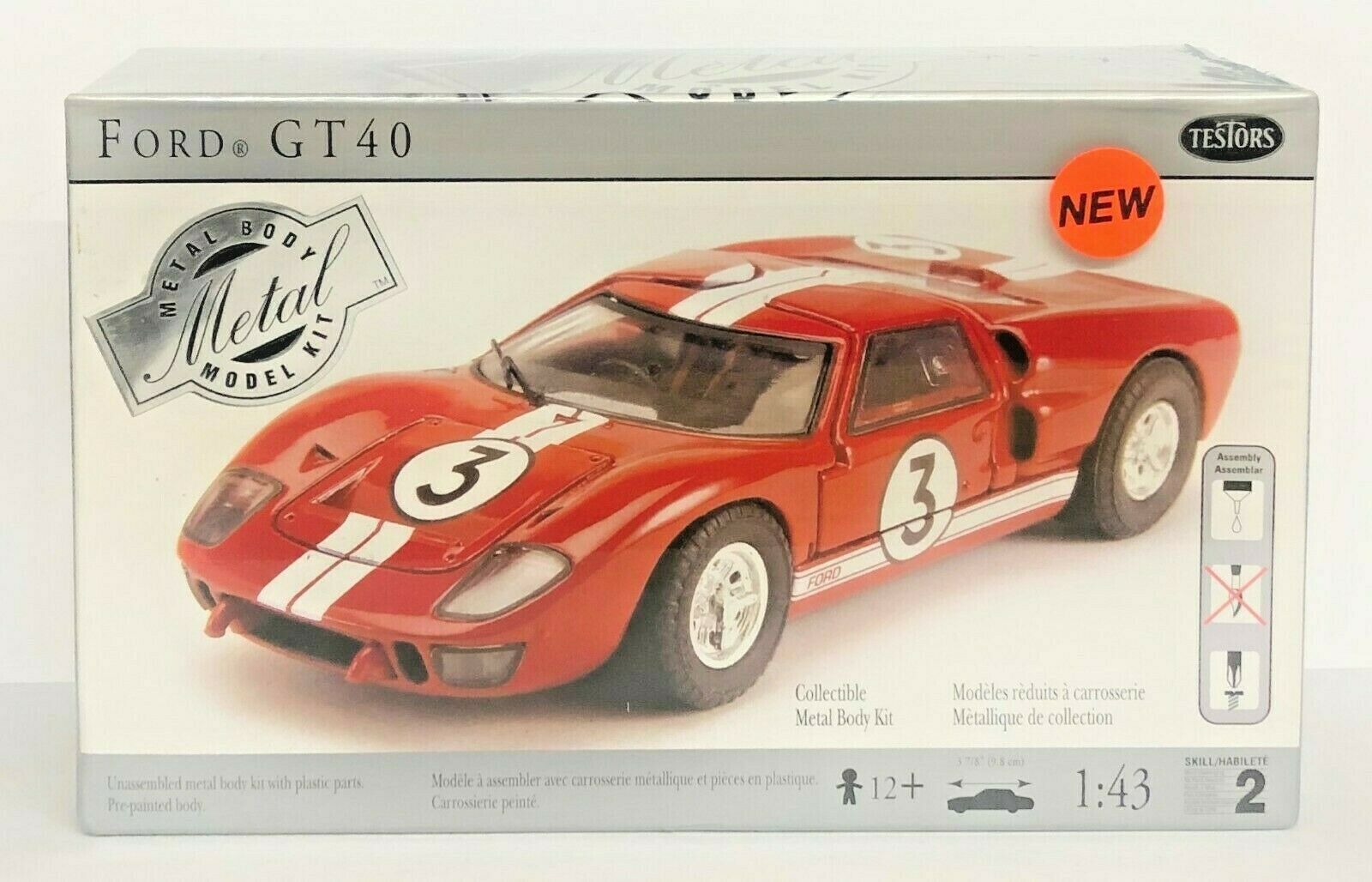 Testors Ford Gt40 Classic Hot Rod Metal Body Model Kit 1 43 for sale ...