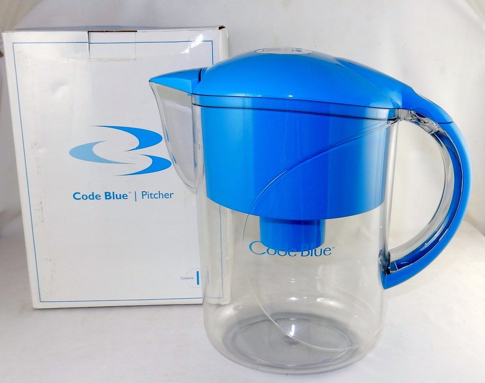 Water Filtration Pitcher, 2 Qt, Code Blue, Removes Poisons, Purifies ...