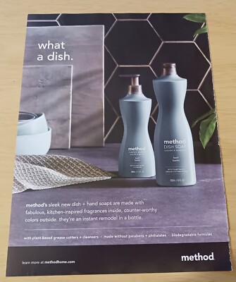 Method "What a Dish" Basil Dish Soap Hand Wash 2020 Print Advertisement ...