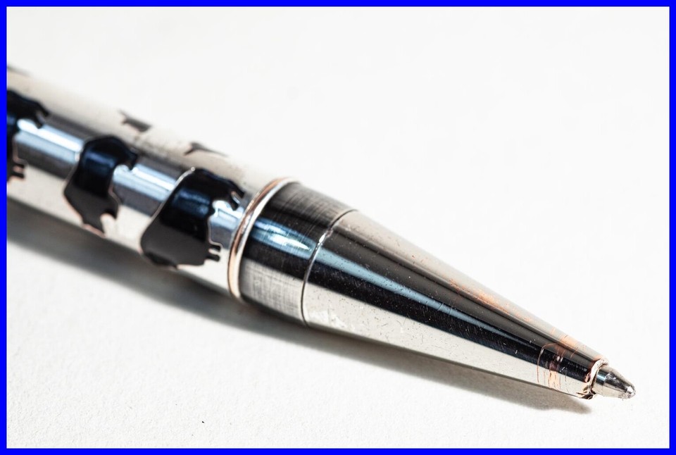FINK Ballpoint Pen IN Silver Post Horn Stier Bear Animal Pattern W ...