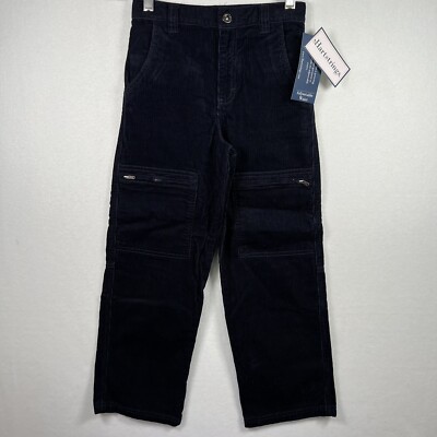 Hartstrings Boys Corduroy Cargo Pants Size 8 Navy Blue Adjustable Waist NEW! R | eBay