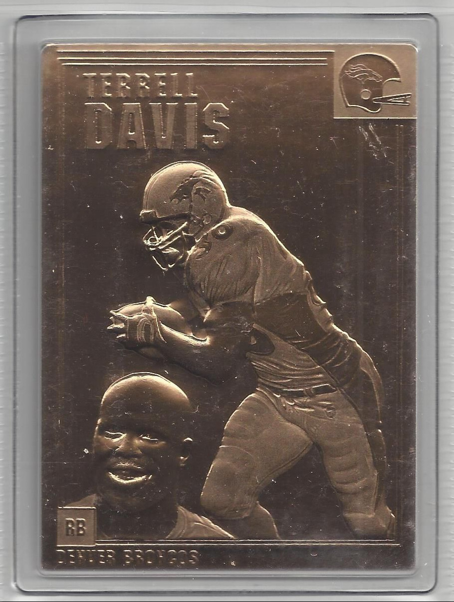 Terrell Davis 2000 Danbury Mint Denver 22kt Gold Football Card # 99 | eBay
