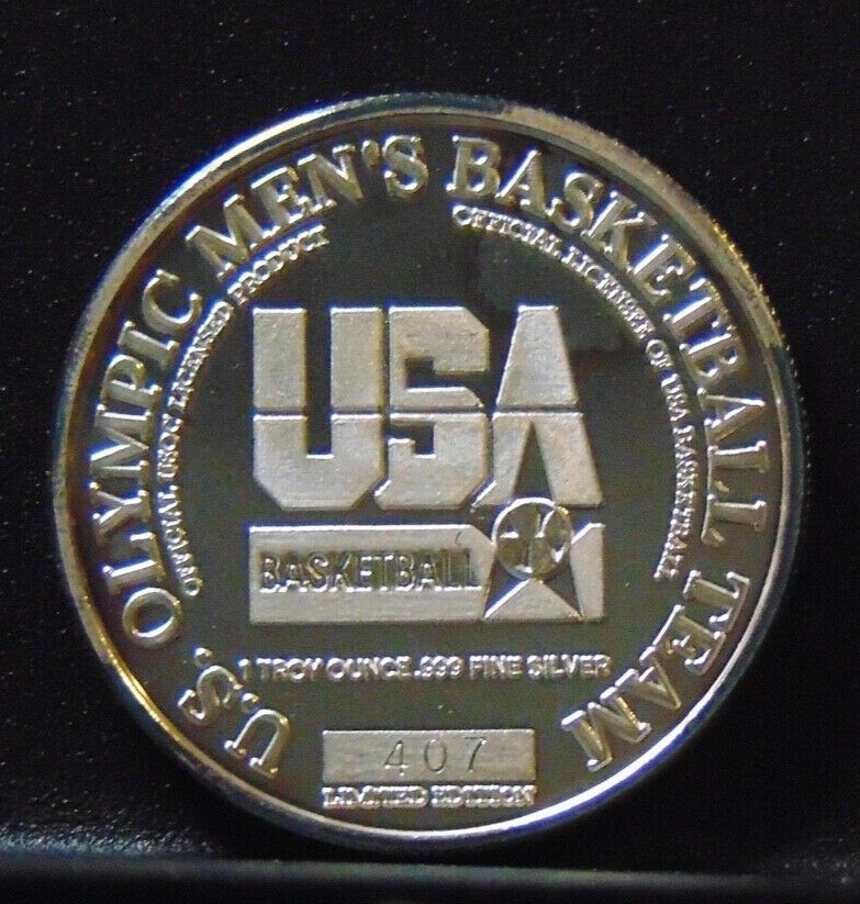 SHAQUILLE O'NEIL LAKERS MAGIC HEAT USA OLYMPIC COIN 999 SILVER ...