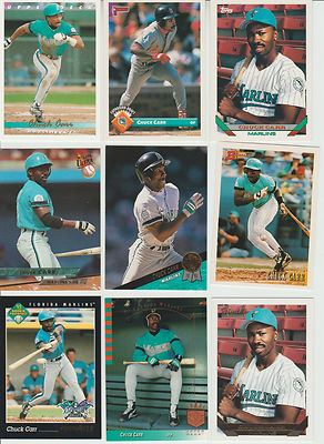 ⚾ Huge 25 + different CHUCK CARR cards lot 1993 - 1996 Cardinals ...