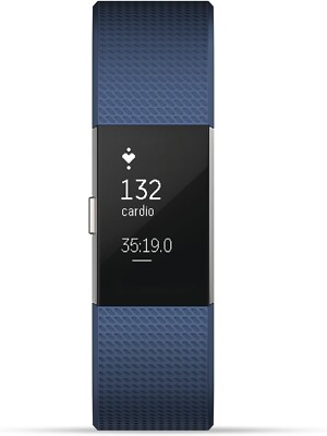 Fitbit Charge 2 Heart Rate + Fitness Wristband Blue LARGE VERY GOOD ...