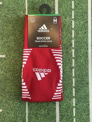 ADIDAS Team Speed II OTC Soccer Socks Red NEW Mens Youth M fits 5-8.5 ...