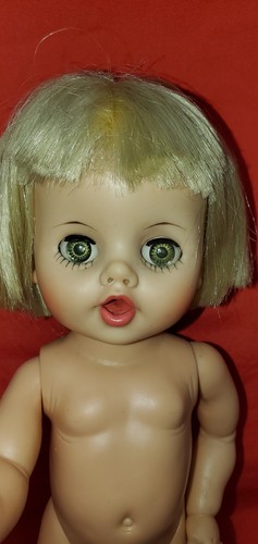 Vintage 60's Soft Rubber Squeak Doll With Blinking Hazel Sleepy Eyes 13 ...