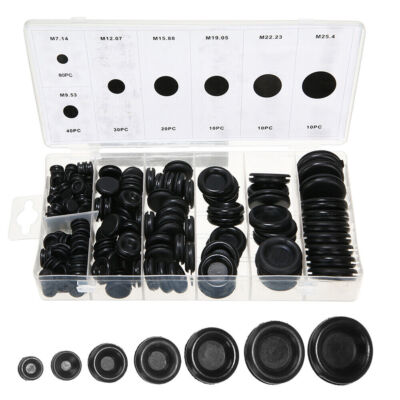 200X Rubber Grommets Blanking open/closed blind Grommet Set in Assorted ...