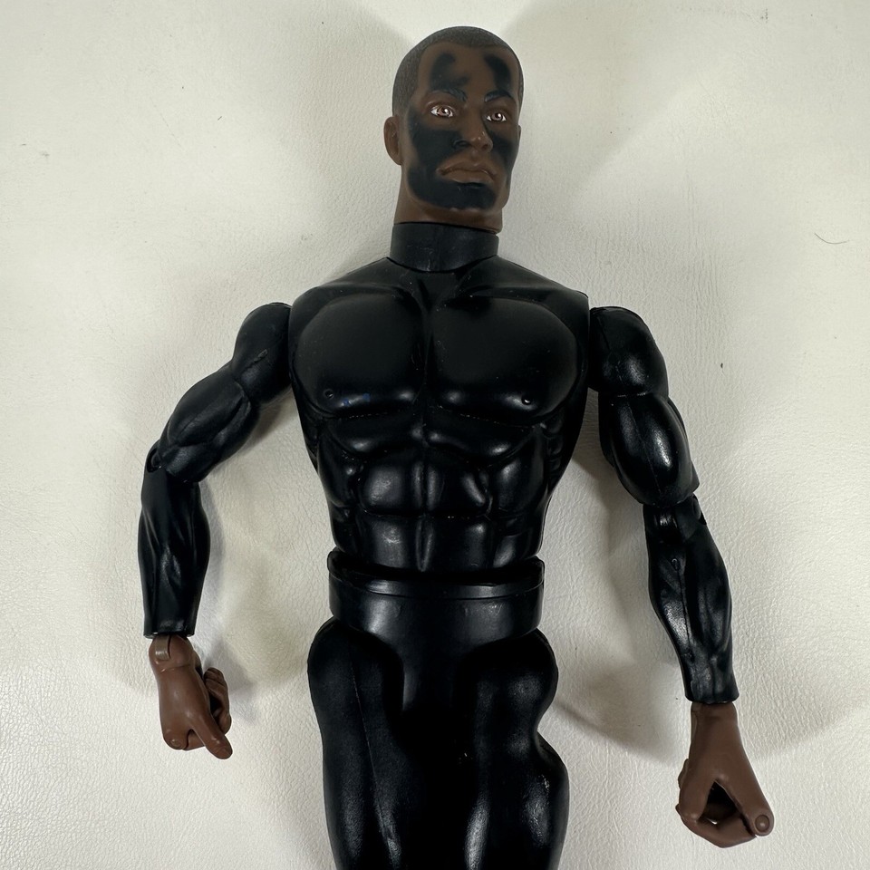 Gi Joe Max Steel 12” Army Doll Painted Face Black Suit 1996 African | eBay