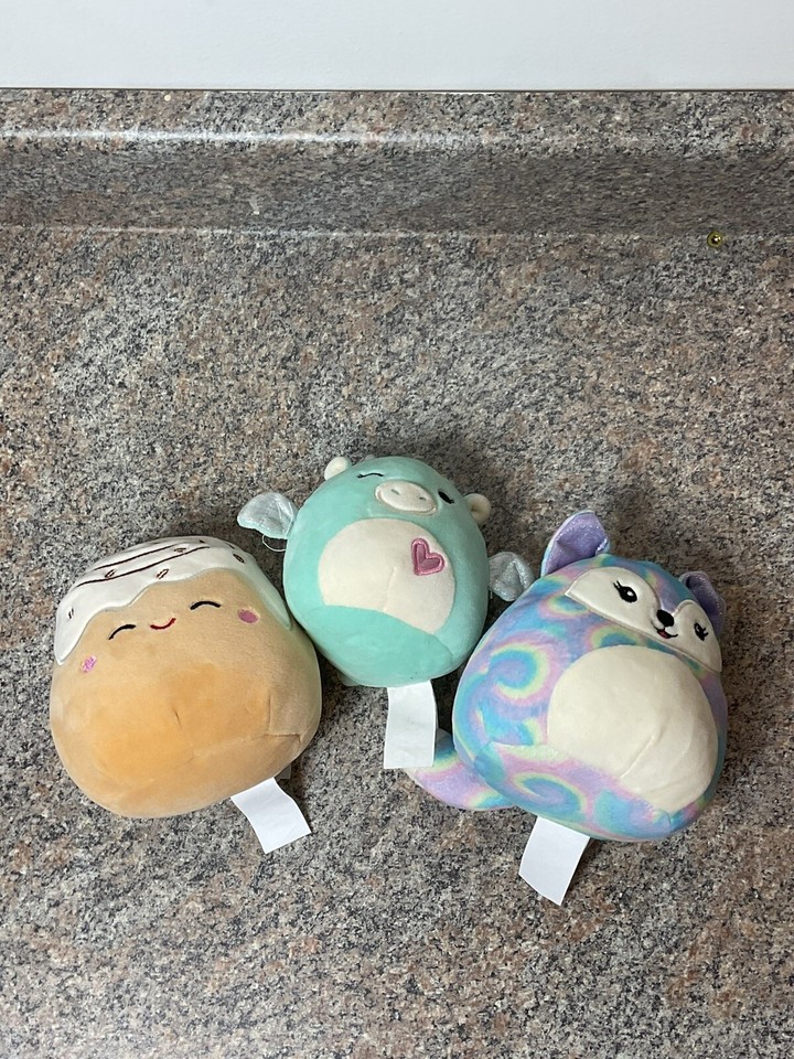 Squishmallow 3 Pack Palasha The Dragon, Felexine The Fox And Cinnamon ...