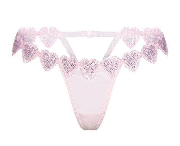 skims RHINESTONE HEART OPEN CUP BRALETTE AND THONG SET Valentine's Day ...