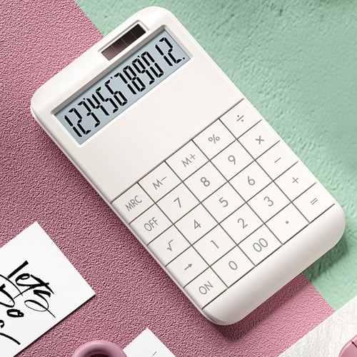 Number Display Calculator Colorful Keycaps Modern Design 12-digit ...