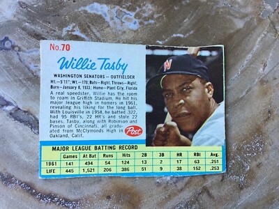 1962 Post - #70 Willie Tasby | eBay