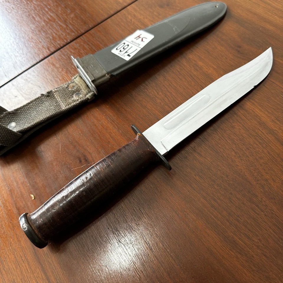 KA-BAR USN MK2 WW II Fighting Knife & Hard Sheath Unissued EXTREMELY ...