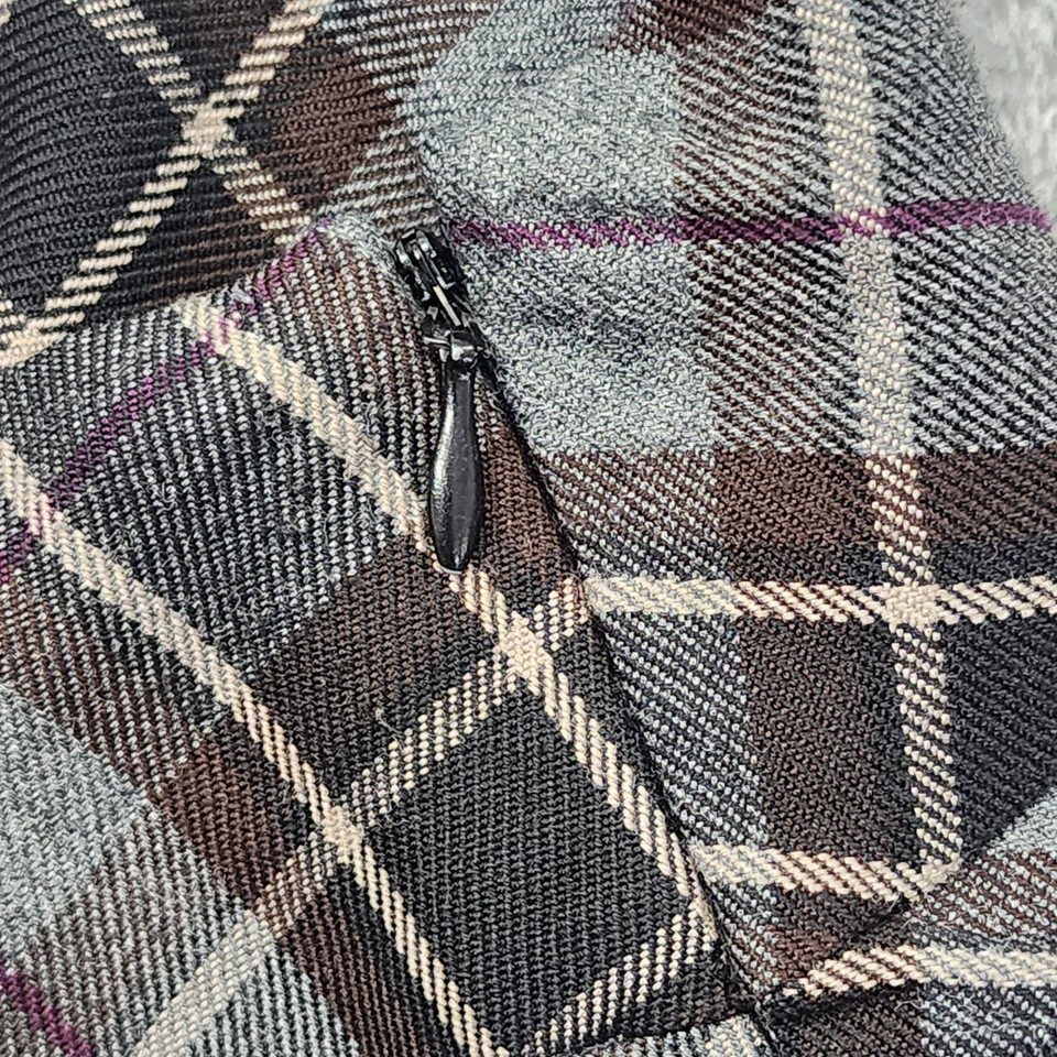 Vintage Cherokee Skirt Womens S Black Gray Plaid Midi Dark Academia ...