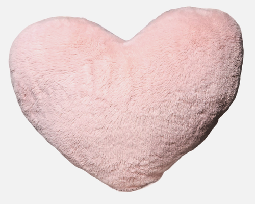 Valentine's Day Plush Stuffed Pink Blush Heart Fuzzy Pillow 13x17 ...