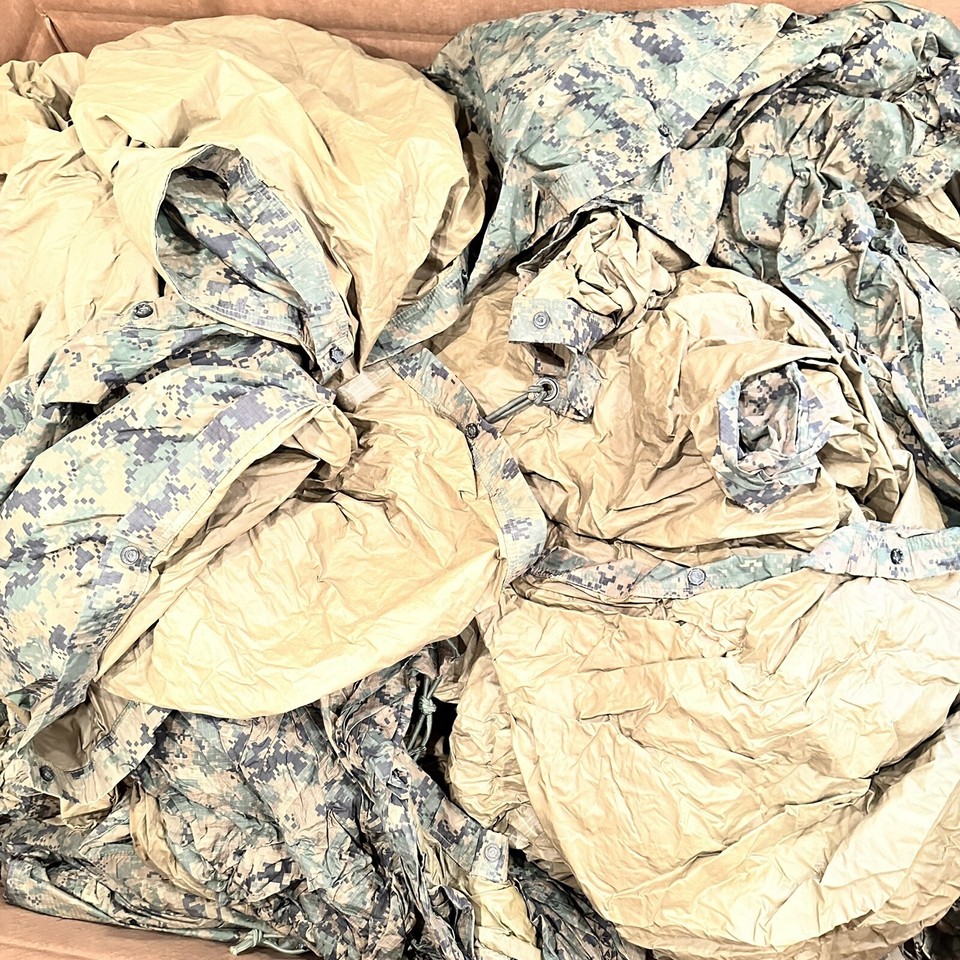 USMC MARPAT Woodland Reversible Field Tarp Hasty Shelter Tarpaulin USGI ...