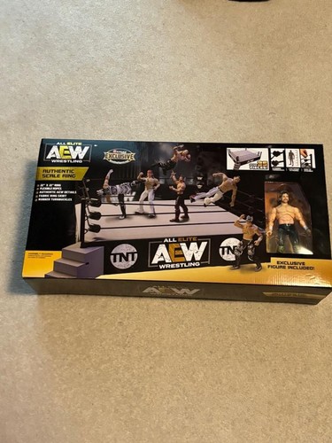 AEW AUTHENTIC SCALE RING W/ KENNY OMEGA RINGSIDE EXCLUSIVE WWE NEW ...