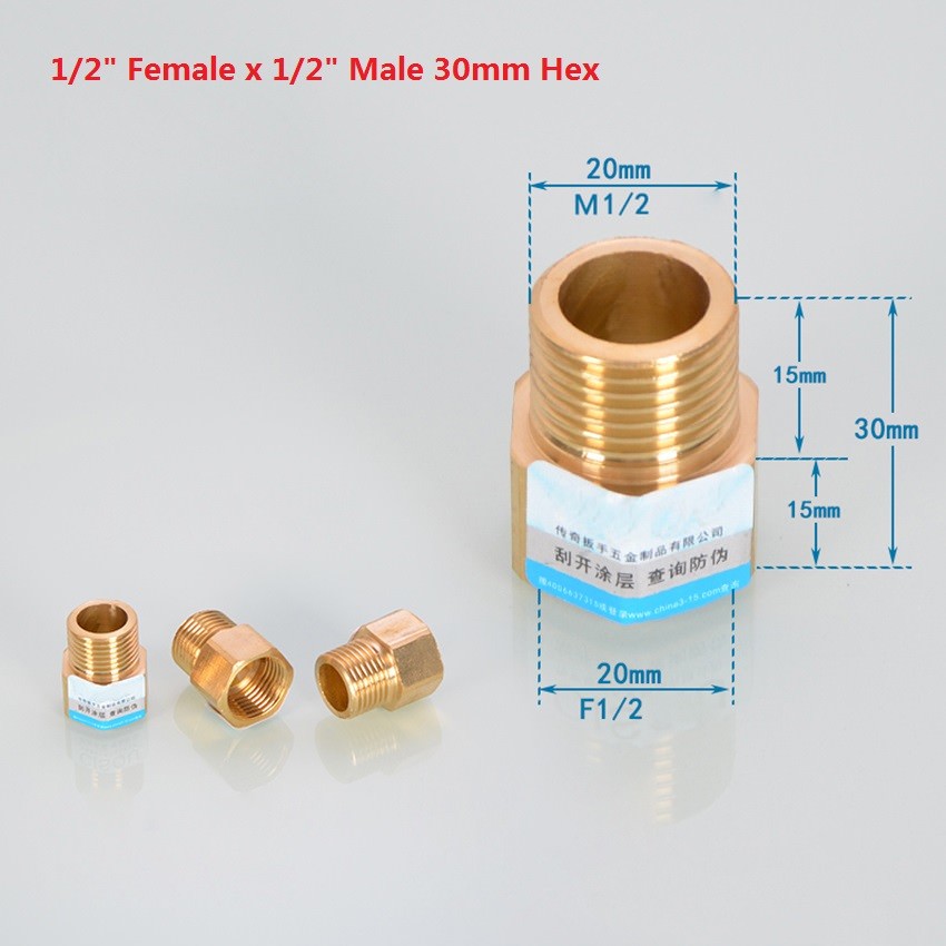 BSP Brass Adapters, Female To Male Thread Hex Octagon Connector Pipe ...