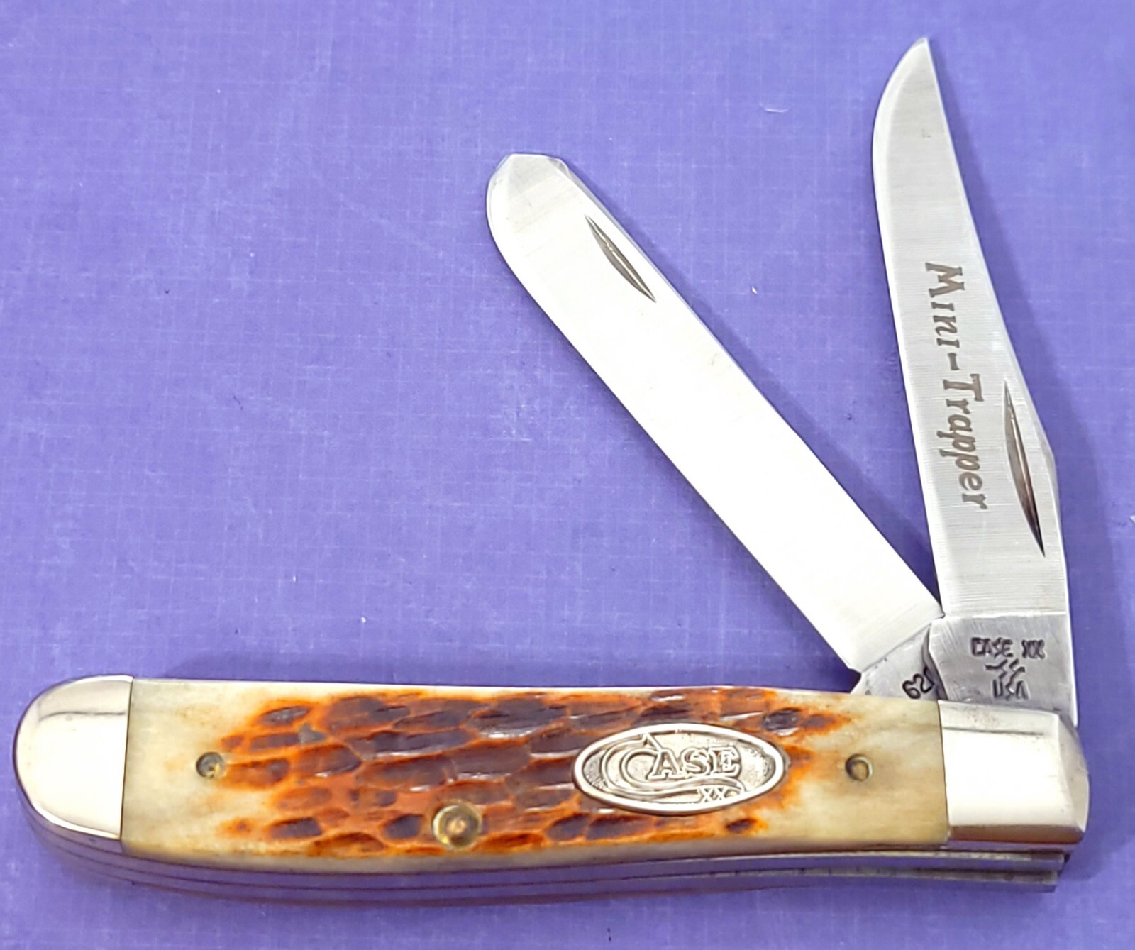 CASE XX Knife Made in USA 1980's 6207 SP SSP Mini Trapper Jigged BONE ...