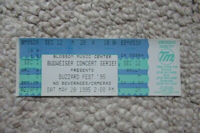 BUZZARD FEST '95 RAMONES CONCERT TOUR 5/20/1995 TICKET BLOSSOM CUYAHOGA ...
