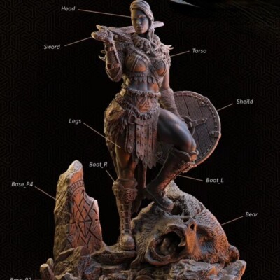 1/24 Scale 95mm Ancestor Hunter Resin Figure Model Kit Unassembled ...