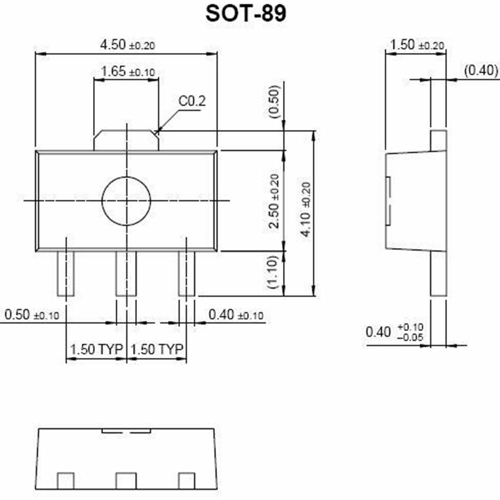 100pcs ss8050 y1 1.5a 25v npn sot-89 double s high current smd ...
