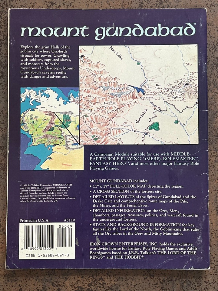 Cod. 2108. Mount Gundabad, MERP (ICE # 3110) Middle Earth LOTR Oop. | eBay