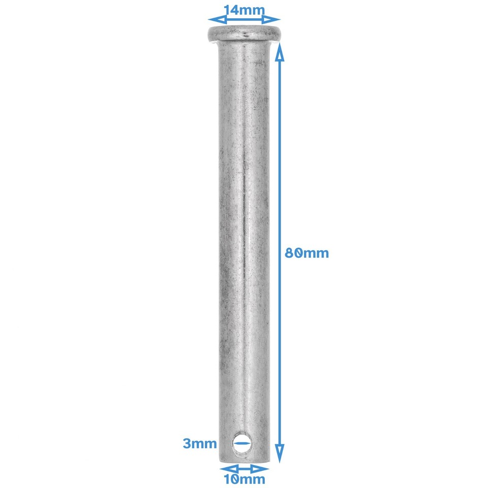 2pcs M10 10mm x 80mm 304 Stainless Steel Clevis Pin Fastener Tool Hinge ...