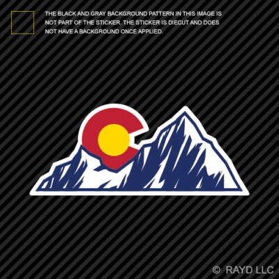 Colorado Mountain Sun Sticker Die Cut Vinyl CO Mountains Denver Boulder ...