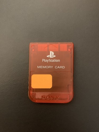 Official Sony PlayStation PS1 Memory Card OEM Translucent Orange/Red ...