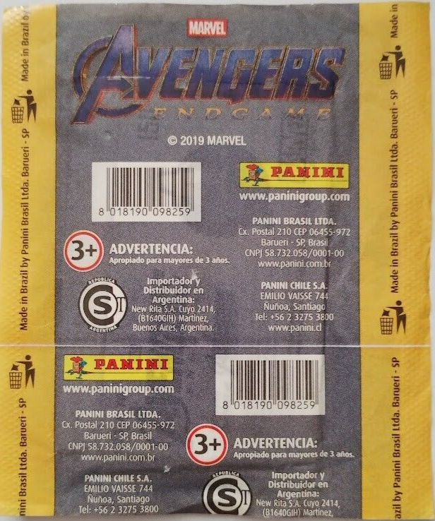 Brazil 2019 Panini Marvel Avengers Road to end Game Sticker Pack ...