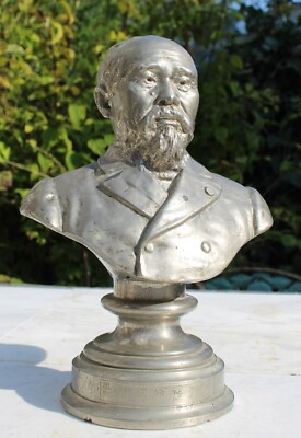 Old Antique Chinese Cast Silver Head Bust Sculpture Male Historical ...