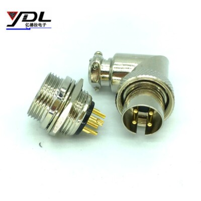 10set Right angle M16 GX16 4-Pins Reverse Aviation plug Chassis Socket ...