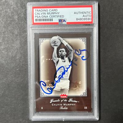 2005-06 Fleer Greats of the Game #41 Calvin Murphy Signed Card AUTO PSA ...