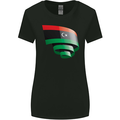 Curled Libya Flag Libyan Day Football Womens Wider Cut T-Shirt | eBay UK