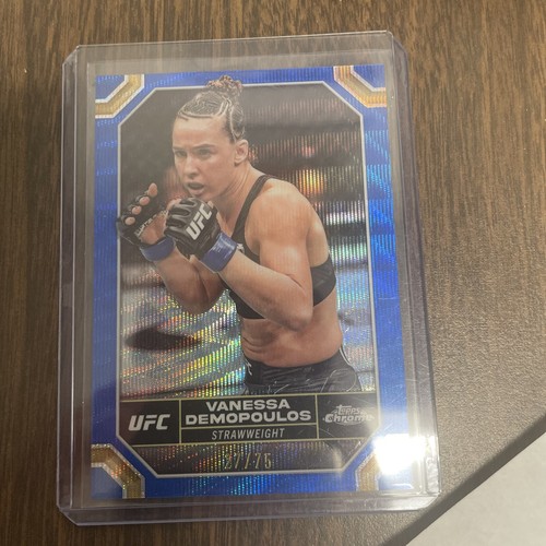 2024 TOPPS CHROME UFC VANESSA DEMOPOULOS BLUE WAVE /75 SSP Strawweight ...