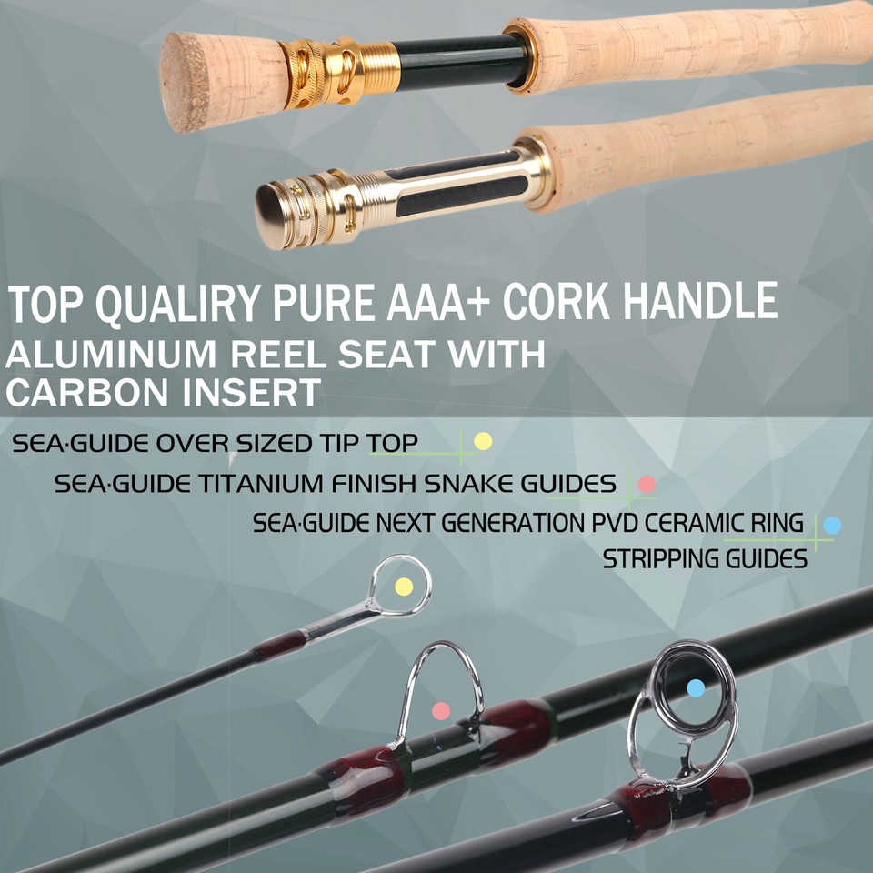 Fast Action Skyhigh Fly Fishing Rod IM12 Toray Carbon 10FT 7WT 4pcs Tip ...