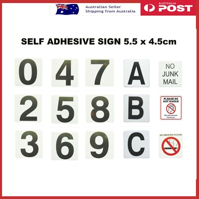 House Number Sticker Self Adhesive Door Address Letter Box Sign Decal ...