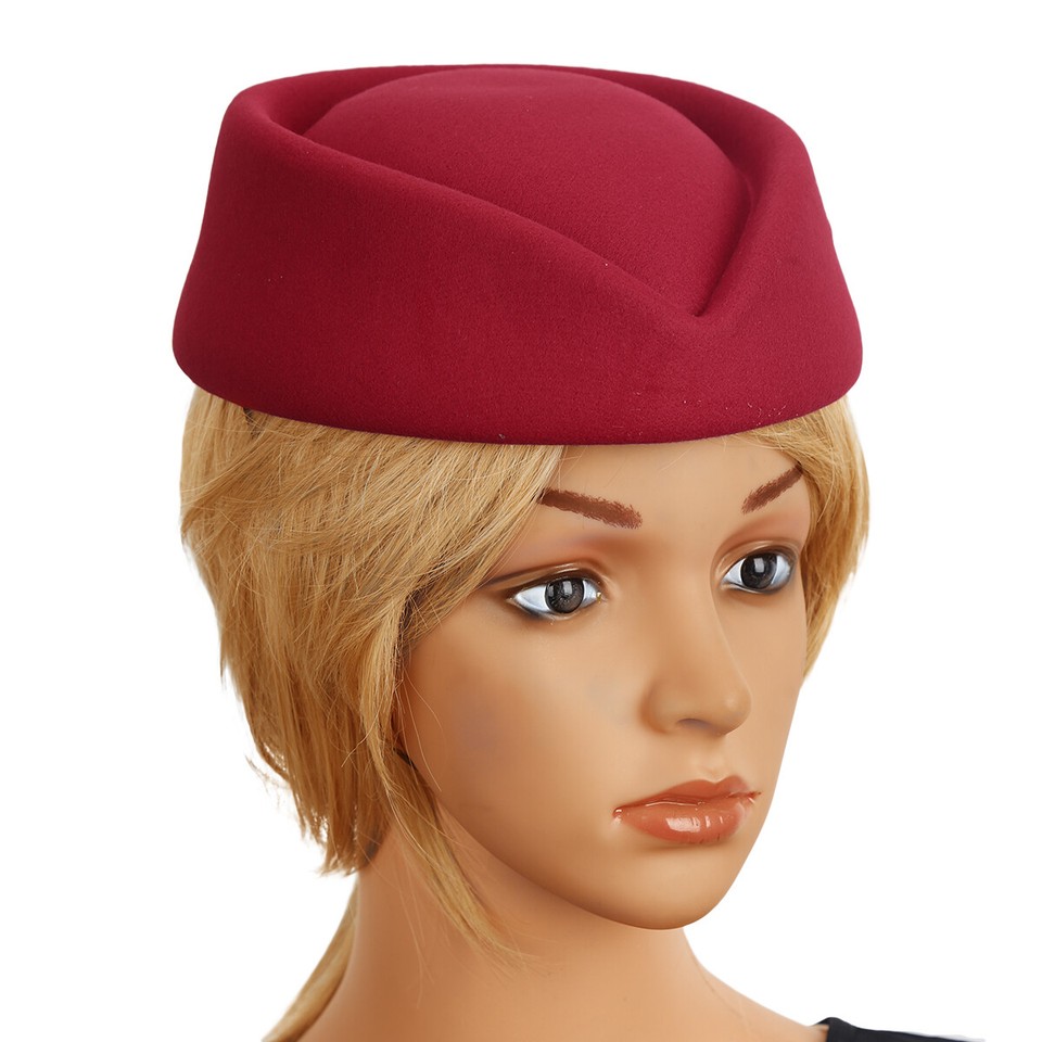 Imitation Wool Stewardess Air Hostesses Pillbox Hat Cap for Costume ...