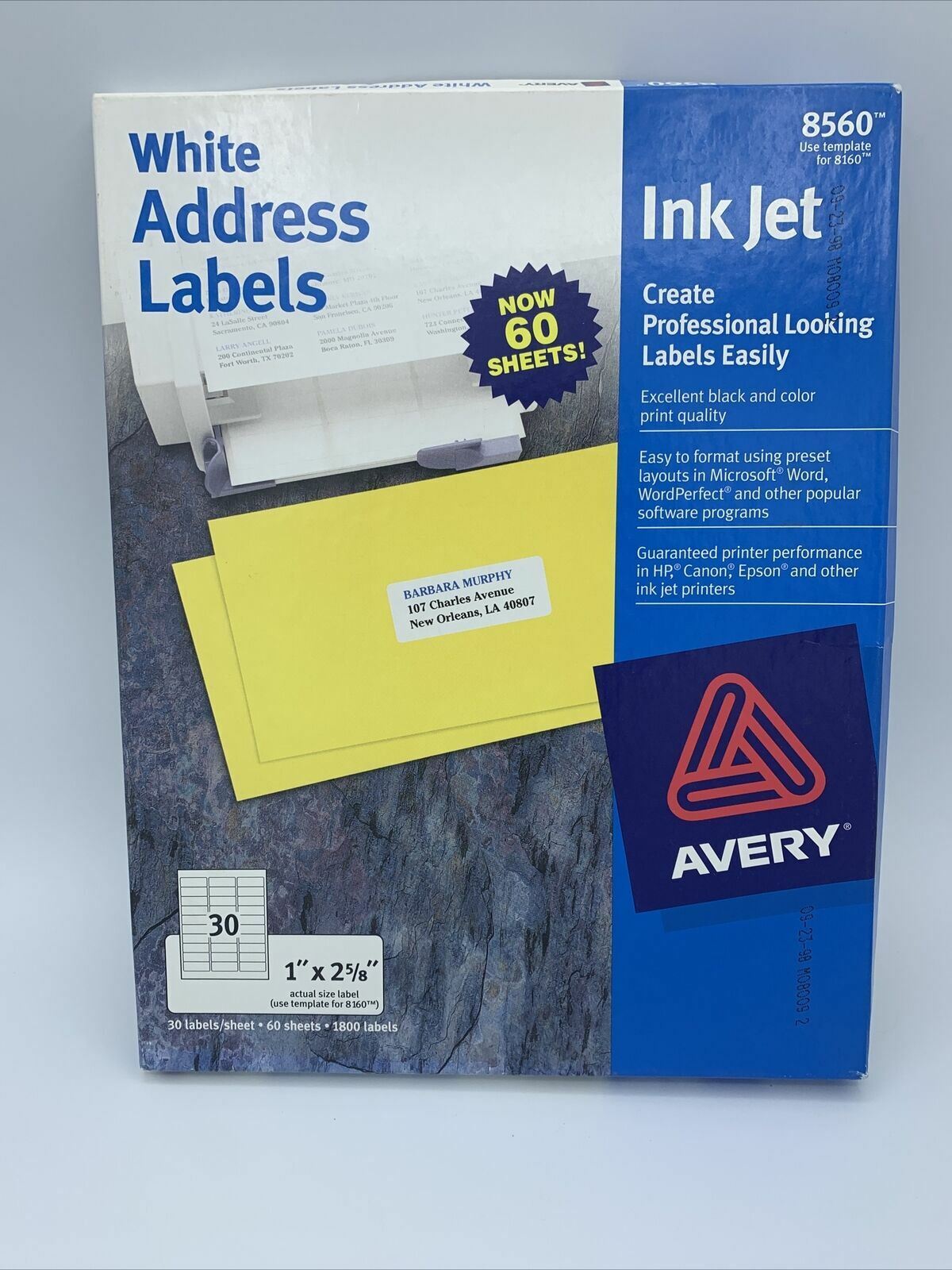 1740 Labels - Avery 8560 Address Mailing Shipping Labels 1” x 2 5/8” | eBay