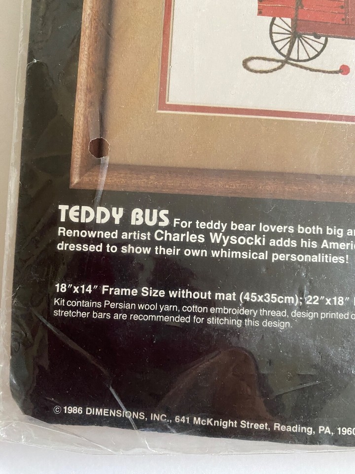 DIMENSIONS CREWEL KIT 1323 TEDDY BUS | eBay