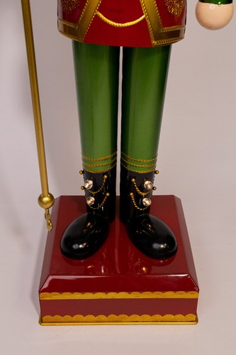 Christmas Large Red & Green 119cm Standing Metal Light Up Nutcracker ...
