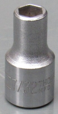 THORSEN TOOLS, 1/4" DRIVE SHALLOW CHROME SOCKET, 7/32" SAE, 6 POINT ...