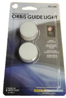 Westek Neon Night Light Continuous On Orbis Guide Light, 2 Pack NL-ORBS ...