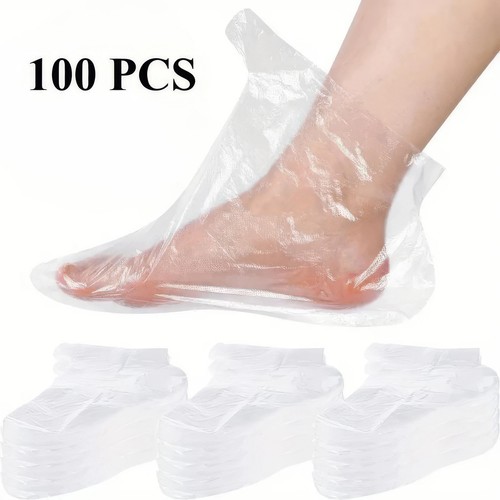 100 Disposable Transparent Foot Covers, Convenient Packaging ...