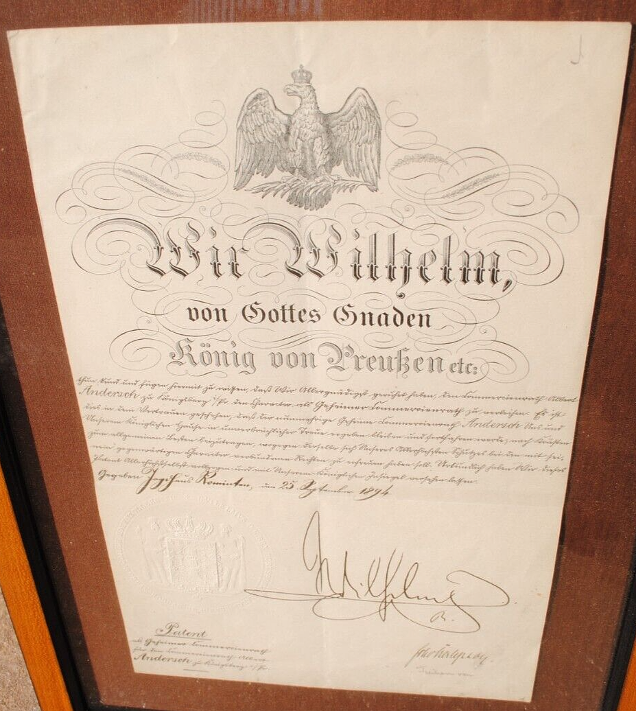 Kaiser Wilhelm II of Germany original hand signed autographed 1894 ...