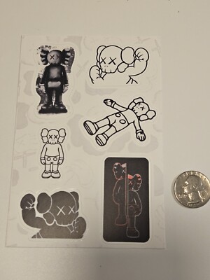 KAWS Art 3M Mutli STICKER Sheet DECALS Laptop Set | eBay