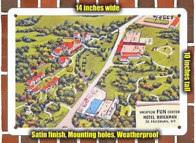 Metal Sign - New York Postcard - Vacation Fun Center, Hotel Brickman ...